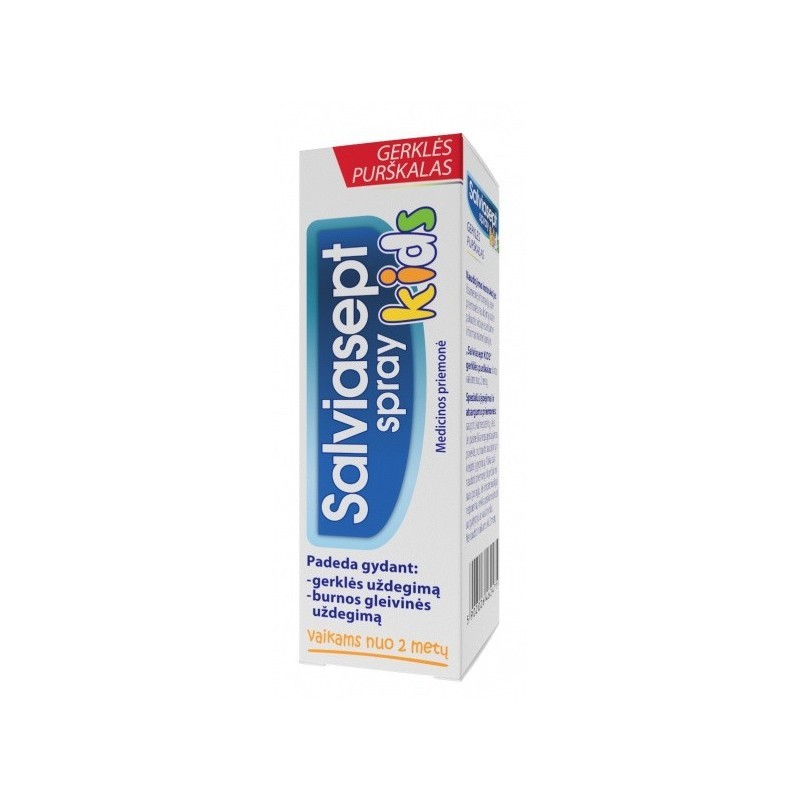 SALVIASEPT SPRAY KIDS GERKLĖS PURŠKALAS 20ML N1 - Pinkpharma.lt