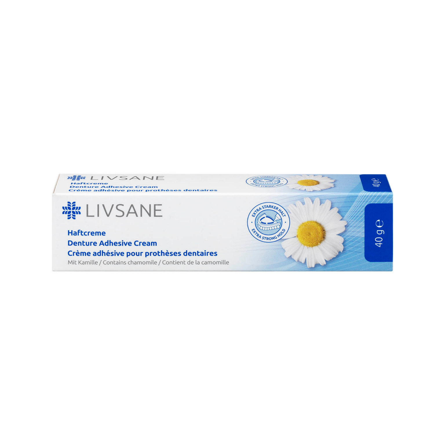Livsane dantų protezų klijai 40 g - Pinkpharma.lt