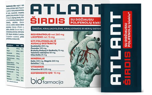 Biofarmacija ATLANT ŠIRDIS su didžiausiu Polifenolių kiekiu, 28 ...